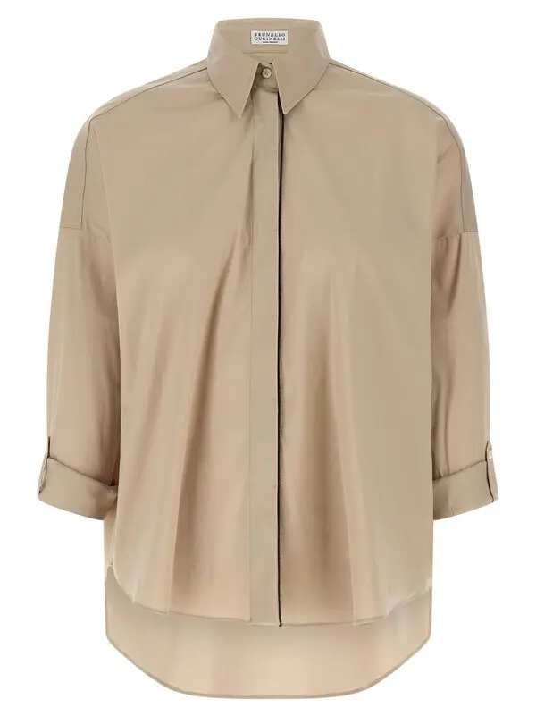Brunello Cucinelli Shiny Trim Shirt - Cream