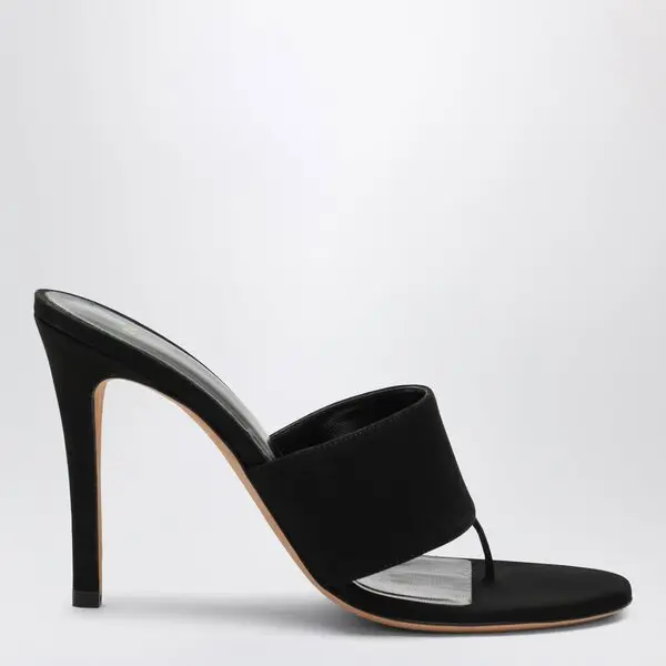 JUDE Nubuck Leather Thong Sandals - Black