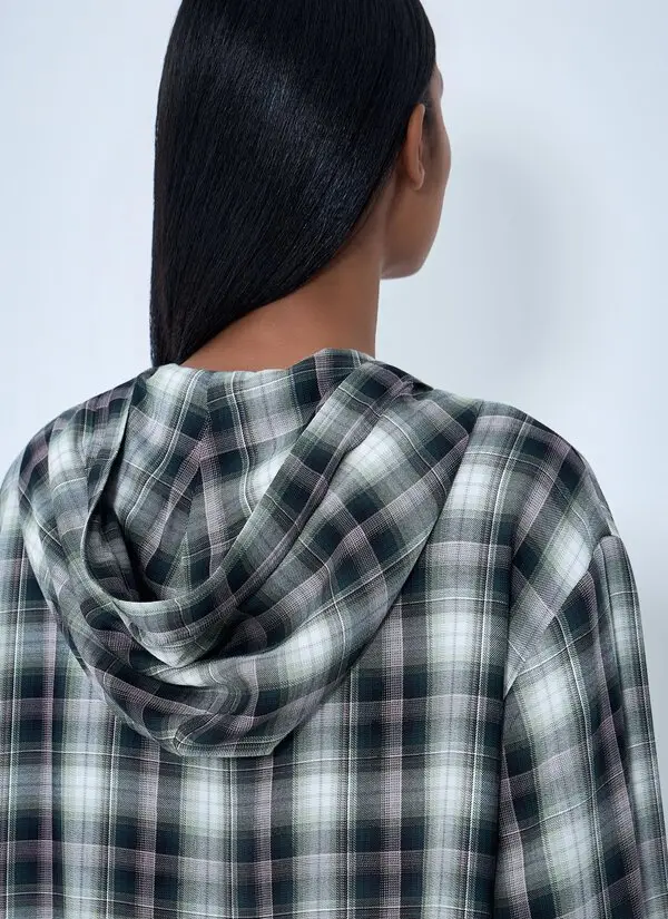 Acne Studios Hooded Check Shirt - Green