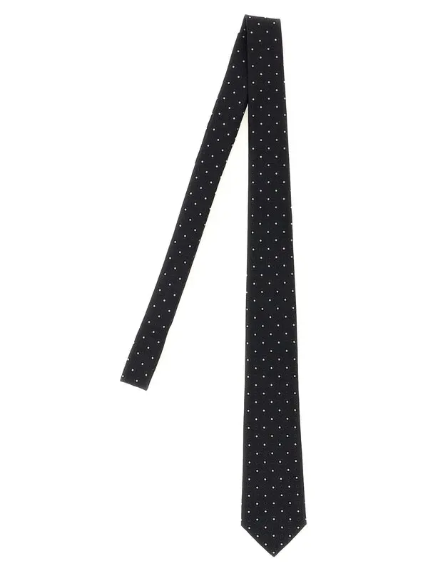 Saint Laurent Silk Jacquard Neck Tie - Blue