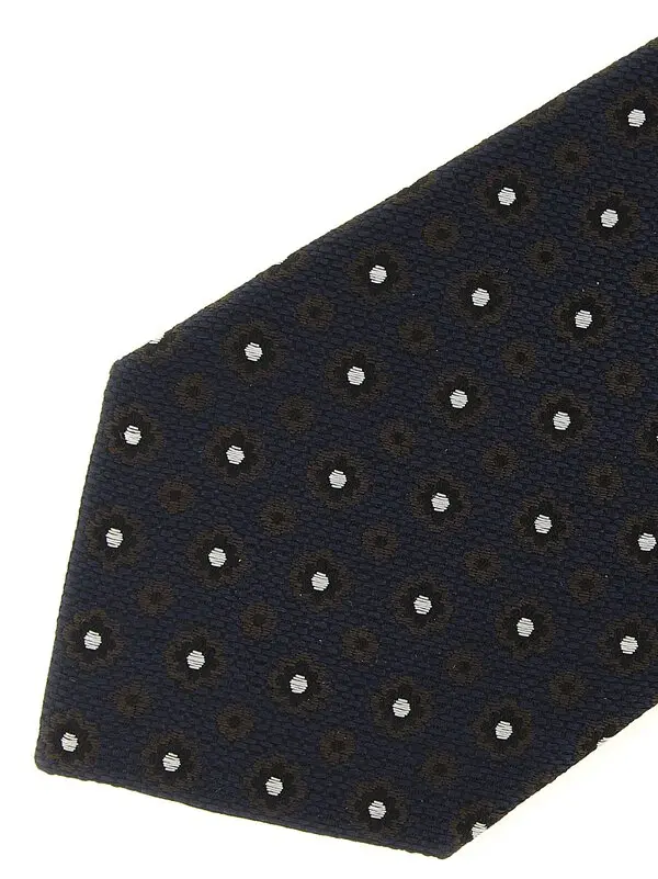 Saint Laurent Silk Jacquard Neck Tie - Blue