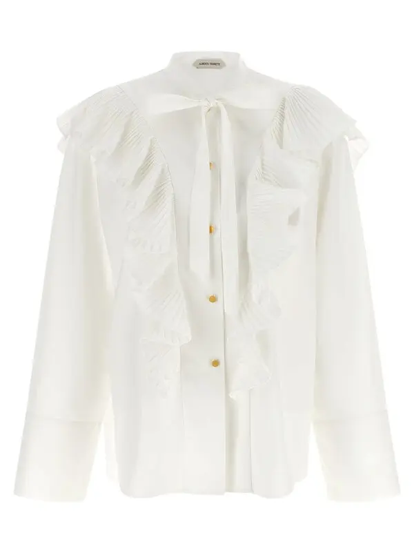 Alberta Ferretti Pleated Ruffle Shirt