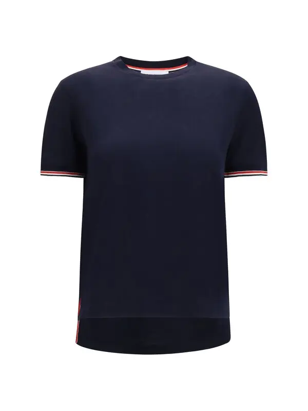 Thom Browne Wool-blend Short Sleeve T-shirt - Blue