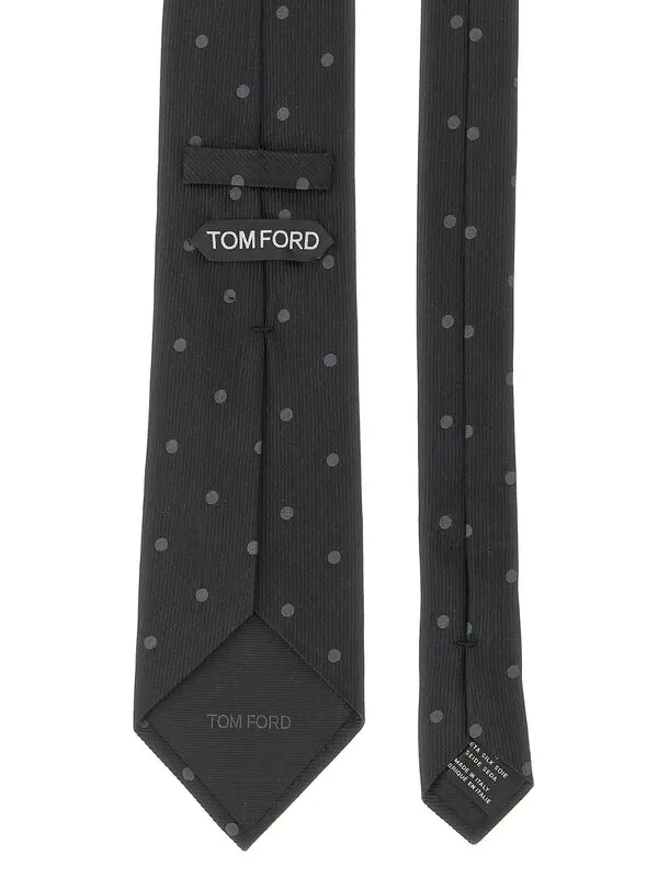 TOM FORD Polka Dot Silk Tie - Black