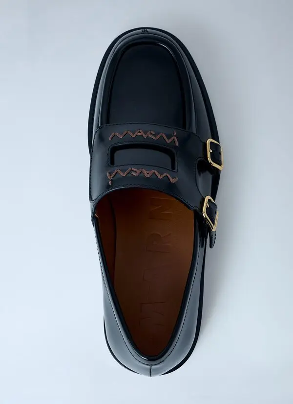 Marni Double Monk Strap Loafers - Black