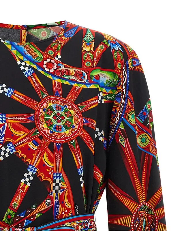 Dolce & Gabbana Carretto Silk Mini Dress - Multicolor