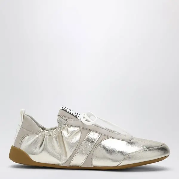 Chloé Metallic Leather Kick Sneakers - Silver