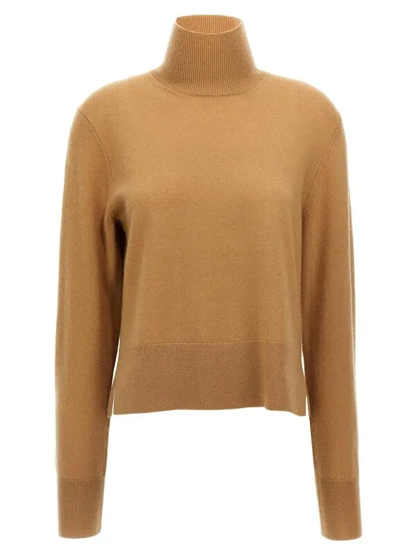 TOTEME Cashmere Cropped Turtleneck Sweater - Cream