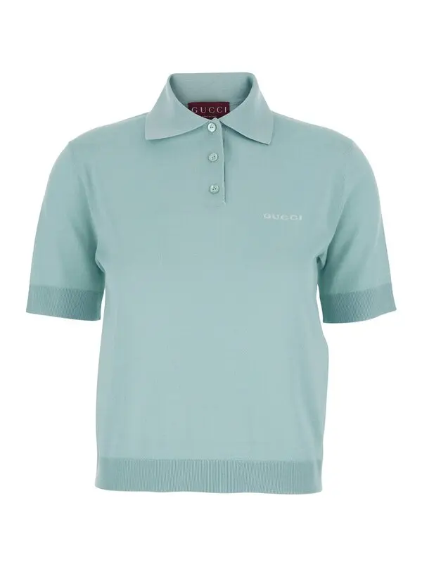 Gucci Wool Polo With Logo Embroidery - Multicolor