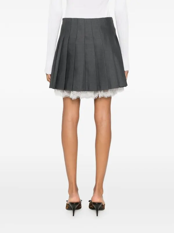 SELF-PORTRAIT Wool Pleated Mini Skirt