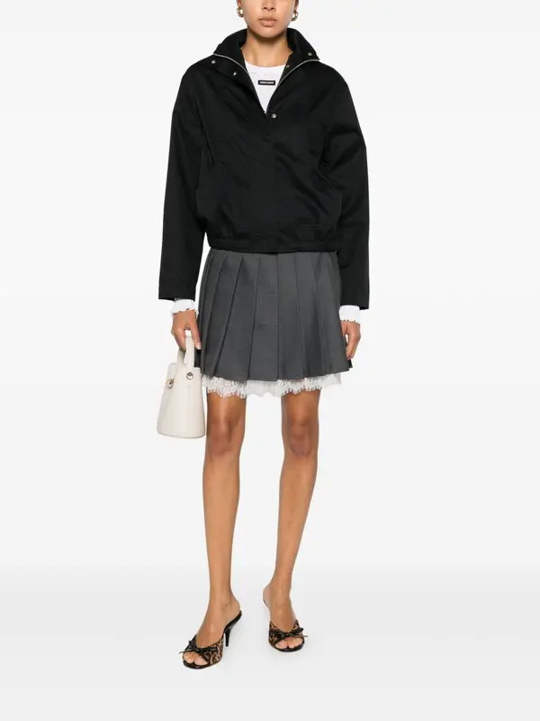 SELF-PORTRAIT Wool Pleated Mini Skirt - Multicolor