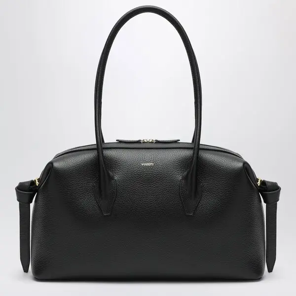 Yuzefi Brioche Duffle Bag In Pebble-grained Leather - Black