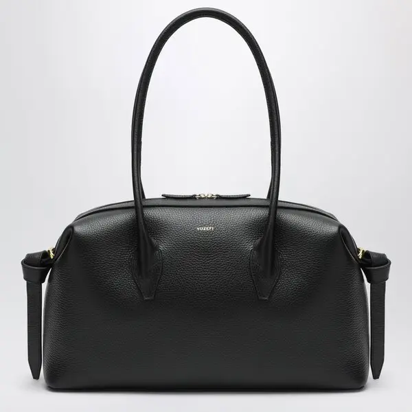 Yuzefi Brioche Duffle Bag In Pebble-grained Leather - Black