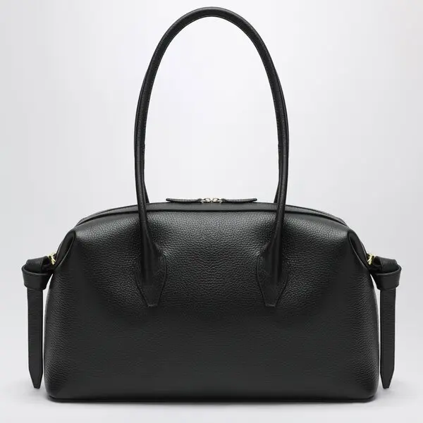 Yuzefi Brioche Duffle Bag In Pebble-grained Leather - Black