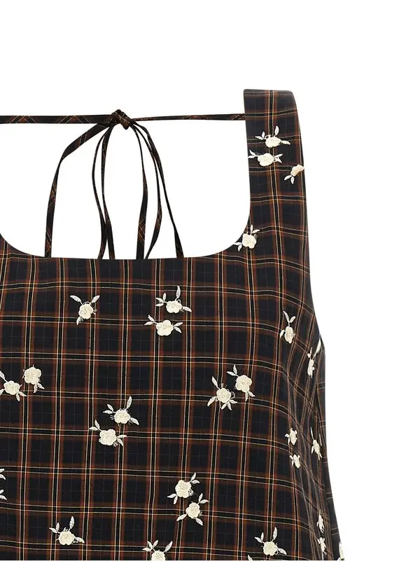 GANNI Check Flower' Dress