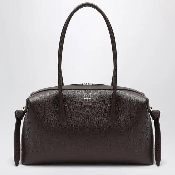 Yuzefi Brioche Duffle Bag In Espresso Pebble-grained Leather - Brown