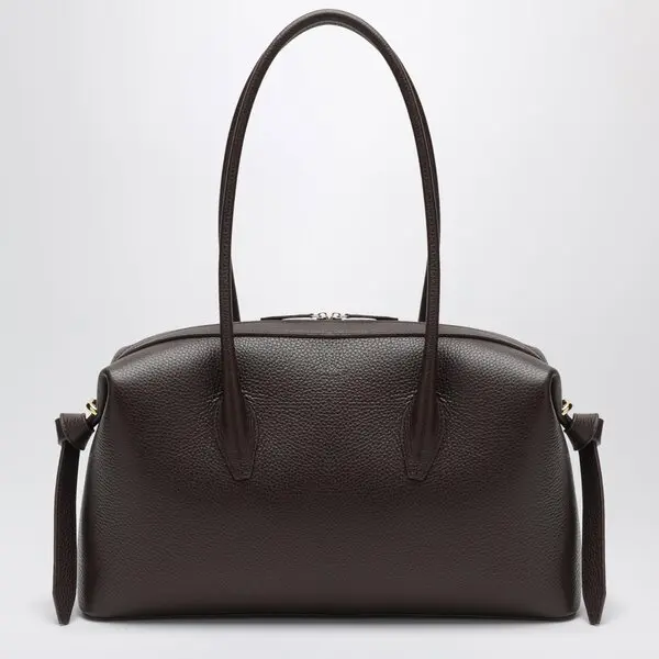 Yuzefi Brioche Duffle Bag In Espresso Pebble-grained Leather - Brown