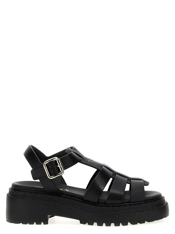 Prada Monolith Sandals - Black