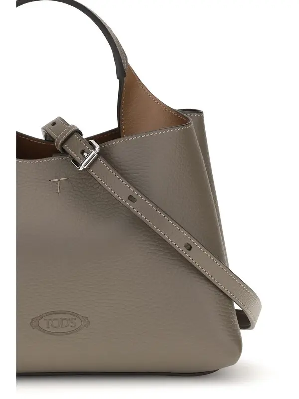 TOD'S Micro Leather Handbag - Gray