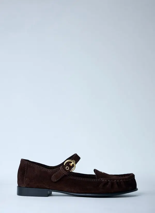 Miu Miu Suede Mary Jane Loafers