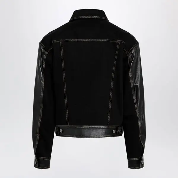 Versace Denim And Leather Bomber Jacket