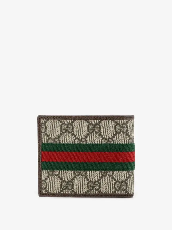 Gucci Coated Canvas Wallet With Gg Motif