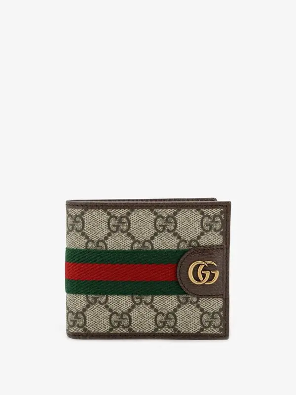 Gucci Coated Canvas Wallet With Gg Motif - Multicolor