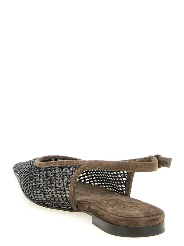 Brunello Cucinelli Precious Net Embroidery' Slingback