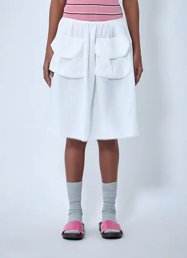 Miu Miu Gathered Skirt - White
