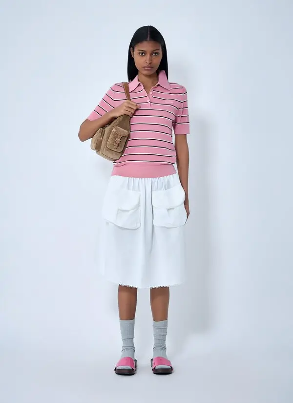 Miu Miu Gathered Skirt - White