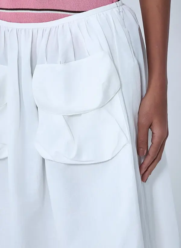 Miu Miu Gathered Skirt - White
