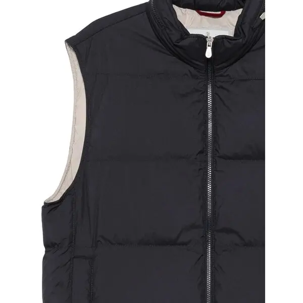 Brunello Cucinelli Quilted High Neck Vest - Blue