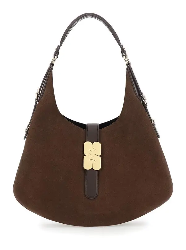 GANNI Suede Shoulder Bag - Multicolor