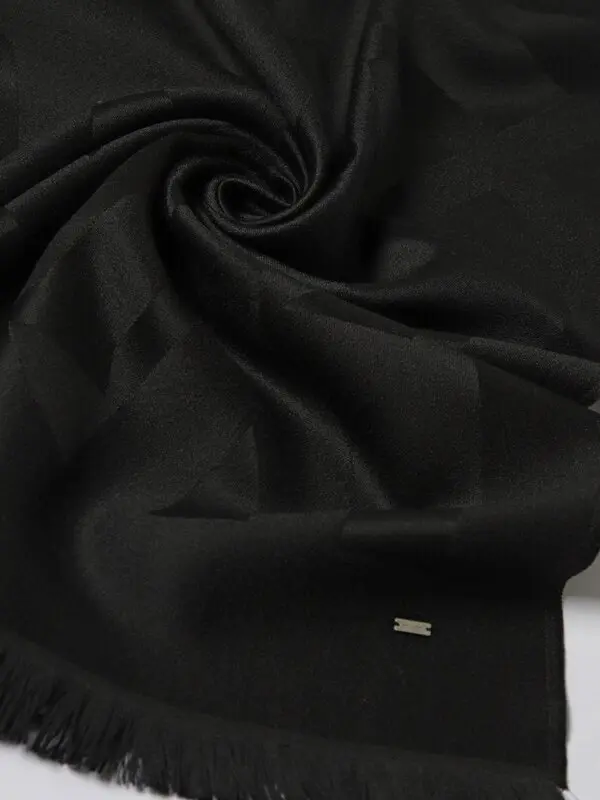 Saint Laurent Monogram Jacquard Wool Scarf