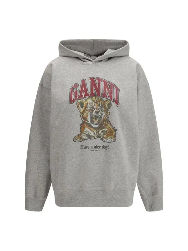 GANNI Tiger Hoodie - Gray