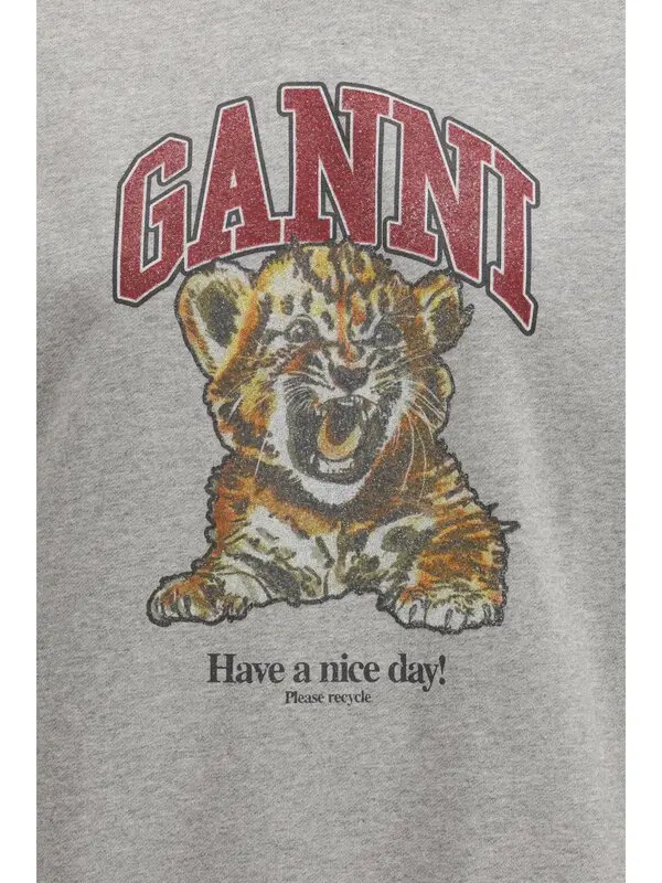 GANNI Tiger Hoodie - Gray