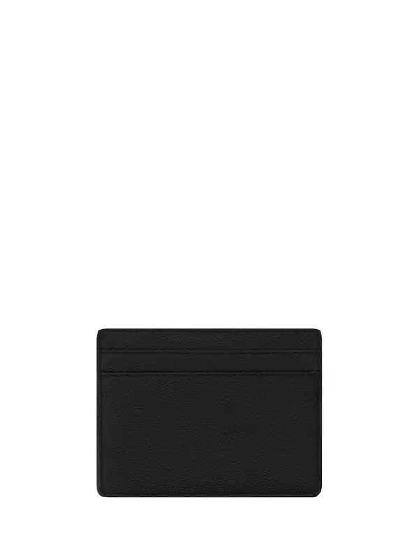 Saint Laurent Grain De Poudre Leather Cardholder