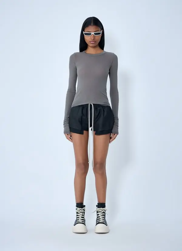 Rick Owens Ribbed Long Sleeve T-shirt - Gray