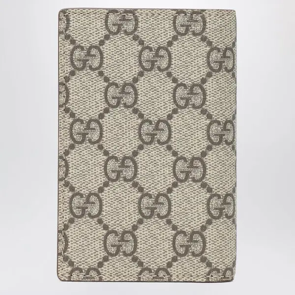 Gucci Gg Supreme Fabric Wallet In Beige/ebony