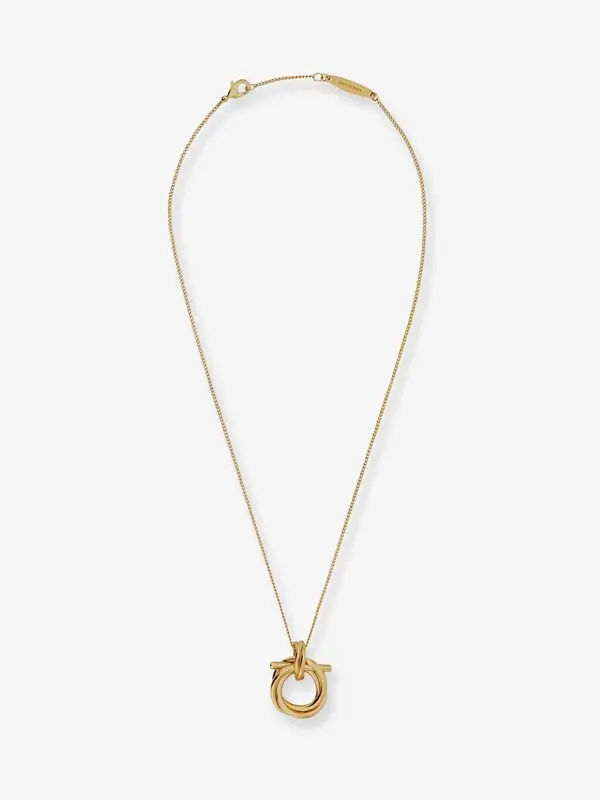 FERRAGAMO Brass Necklace With Gancini Pendant - Multicolor