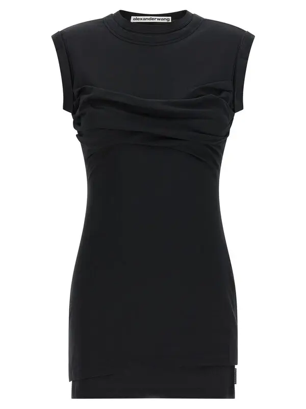 Alexander Wang Twisted Bust Layered' Dress - Black