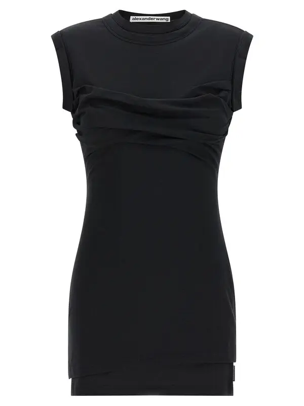 Alexander Wang Twisted Bust Layered Dress - Black