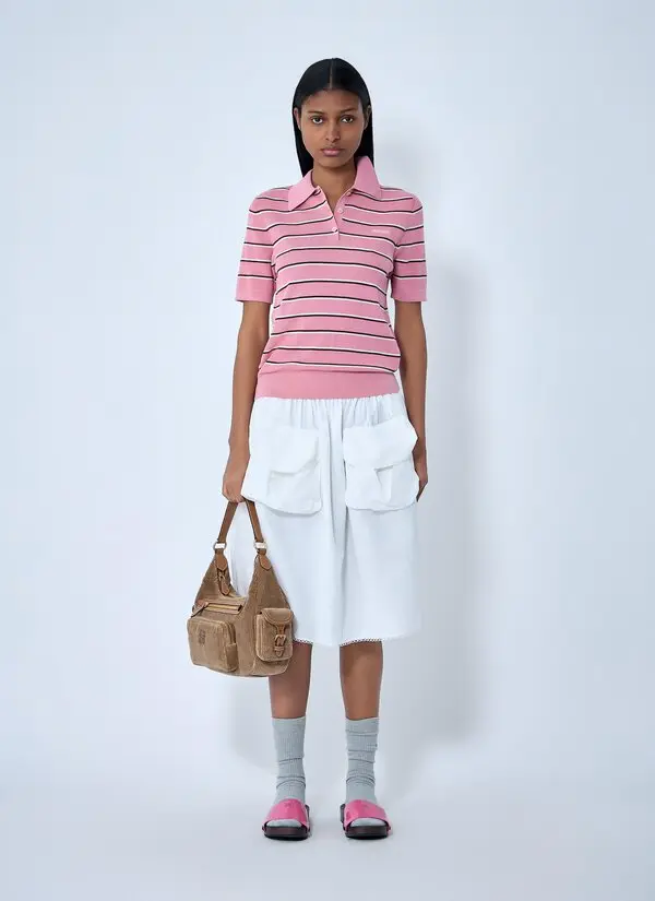 Miu Miu Striped Polo Shirt
