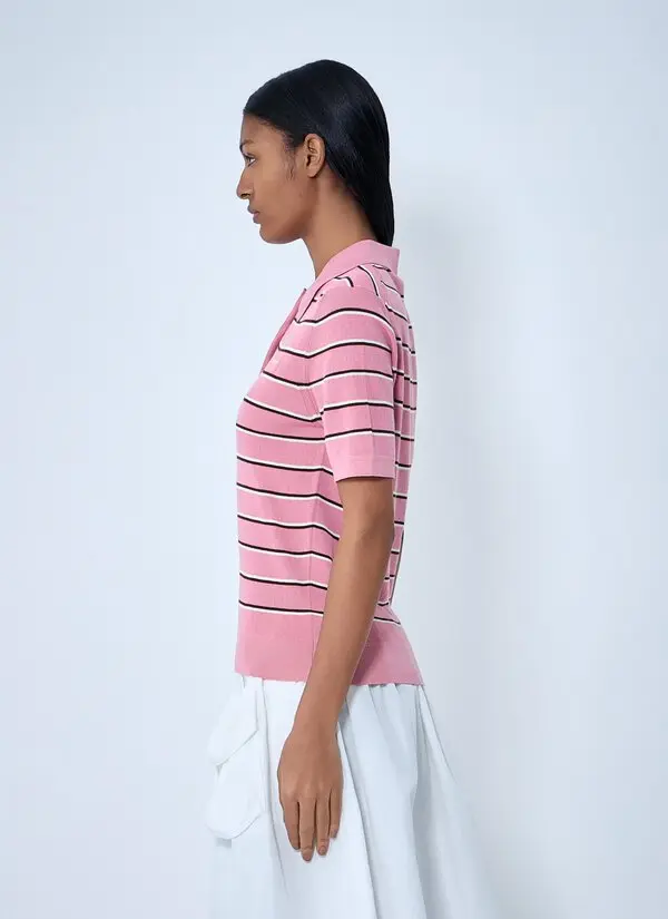 Miu Miu Striped Polo Shirt