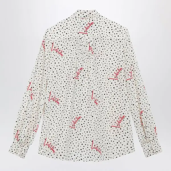 Valentino Garavani Silk Shirt With Logo Print - Multicolor