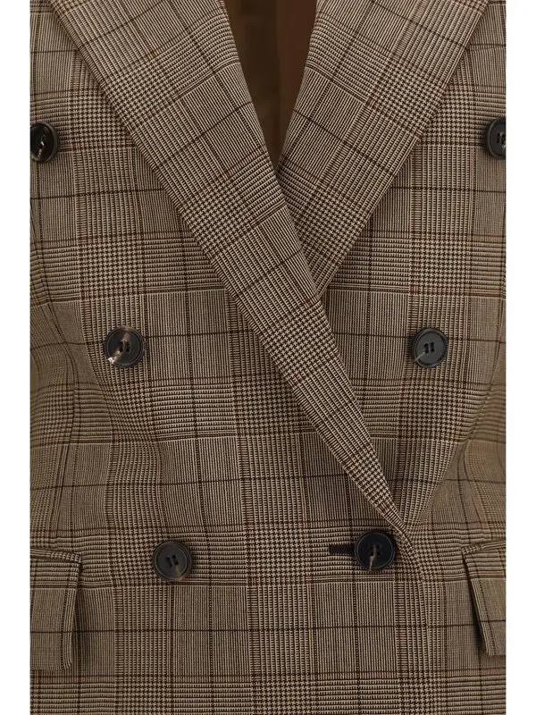 Chloé Checked Double-breasted Blazer - Cream