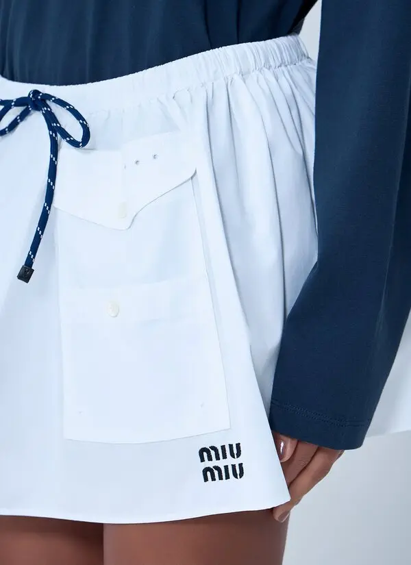 Miu Miu Drawstring Pocket Mini Skirt