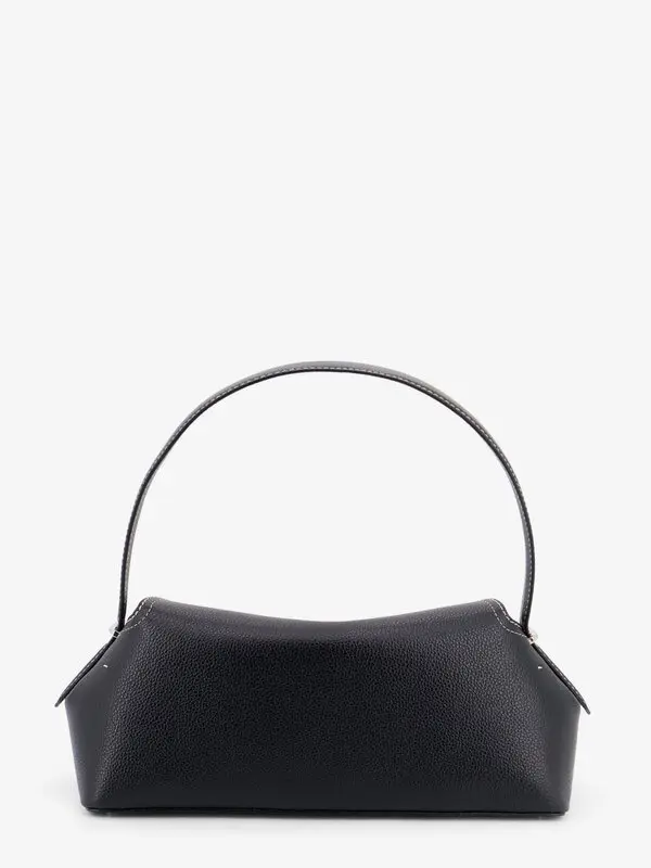 TOTEME T-lock Hammered Leather Shoulder Bag - Black