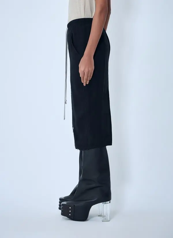 Rick Owens Elasticated Midi Skirt - Black