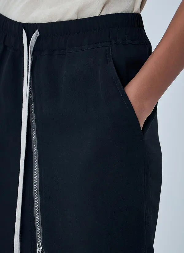 Rick Owens Elasticated Midi Skirt - Black